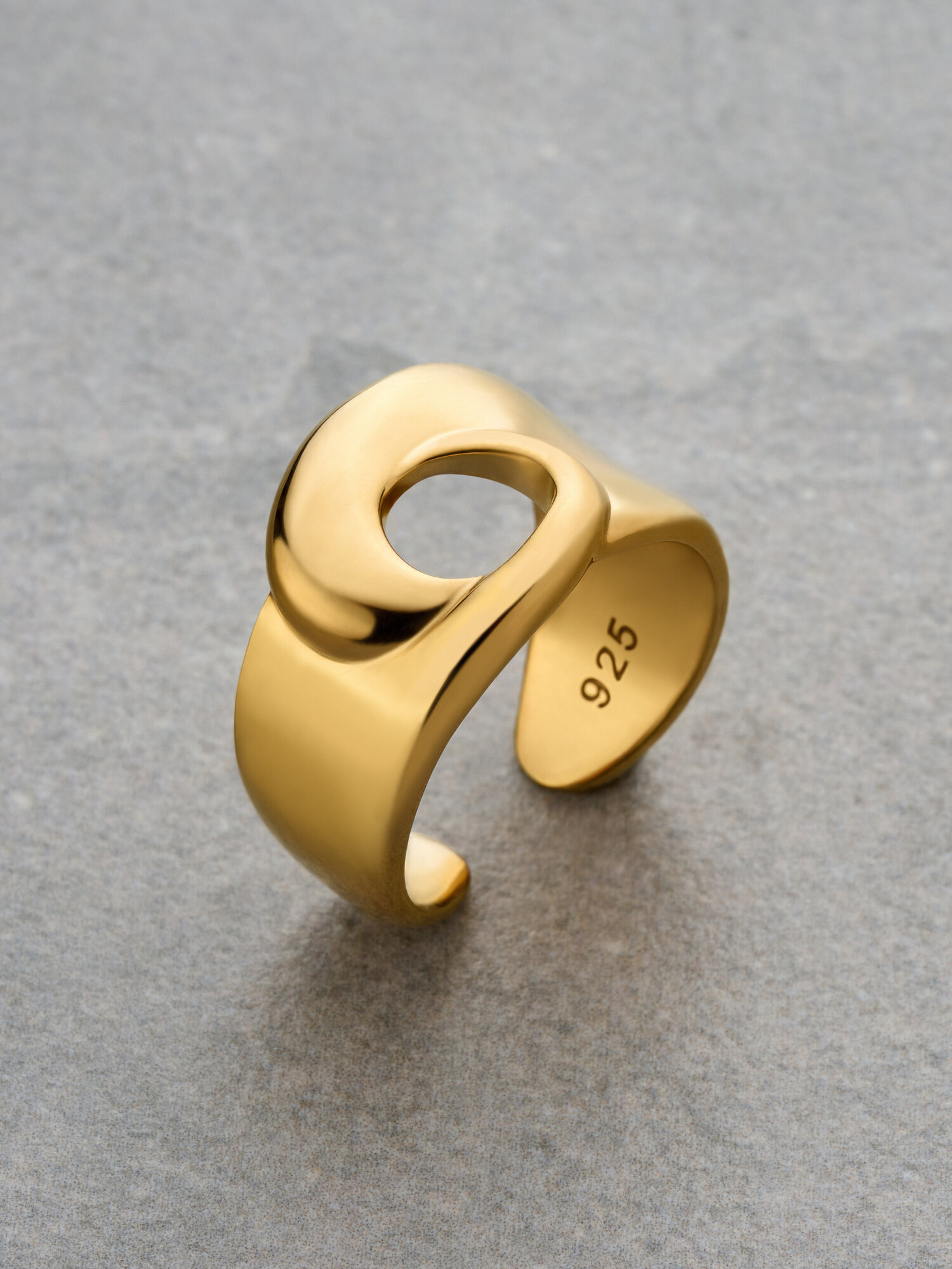 Кольцо обручальное, серебро, 925 проба, золочение