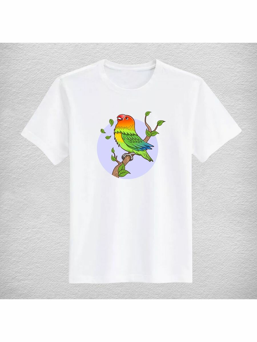 Футболка цветной попугай