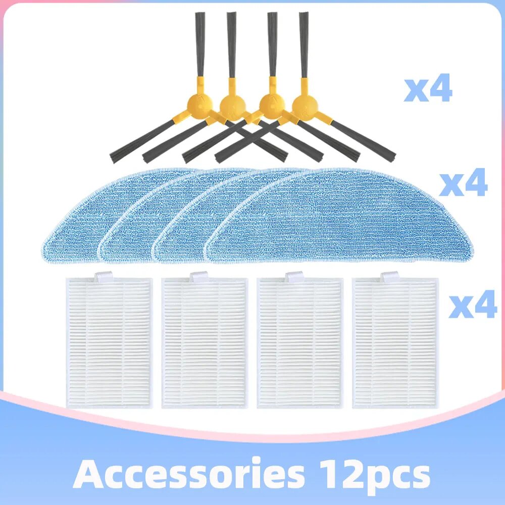 Совместимо с (Okami U100 Laser Plus / R120 / U100UV / U90UV / U80UV) - Запасные части и аксессуары: Боковая щетка, Фильтр, Тряпки для швабры, Комплект