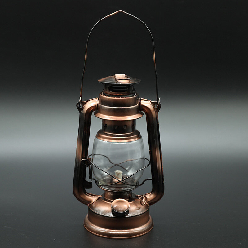 Антикварная керосиновая лампа, ретро-керосиновая лампа, светодиодная бронзовая рождественская декоративная лампа, портативный фонарь с теплым светом для украшения дома.