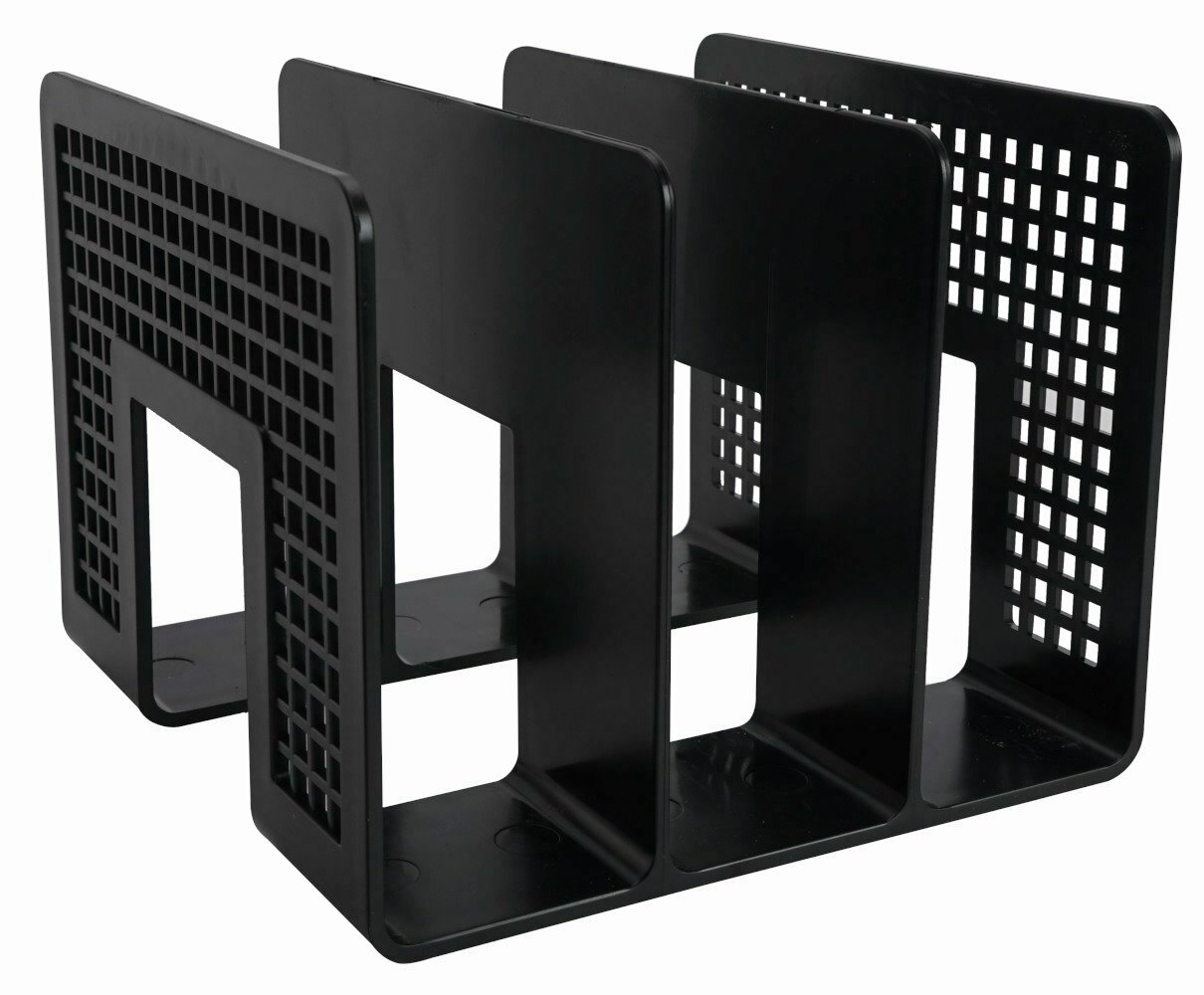 Лоток вертикальный для бумаг сортировочный 3отд. пластик черный ERICH KRAUSE 8070