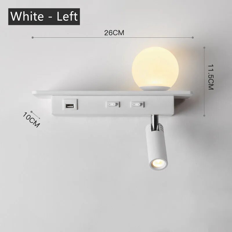 Настенное бра White - Left, Белый