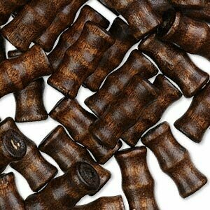 Бусина деревянная, 16х7мм, бамбук темно-коричневый, 5 грамм