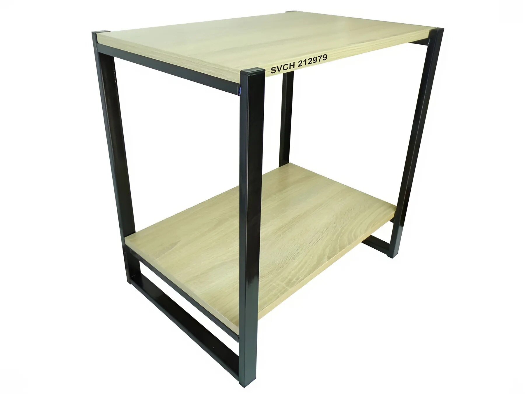 Полка для микроволновки GARROSS "SIBERIA 212979", 2 полки 35х54 см, выс 13 см и 54 см, каркас чёрный, цвет полок сонома