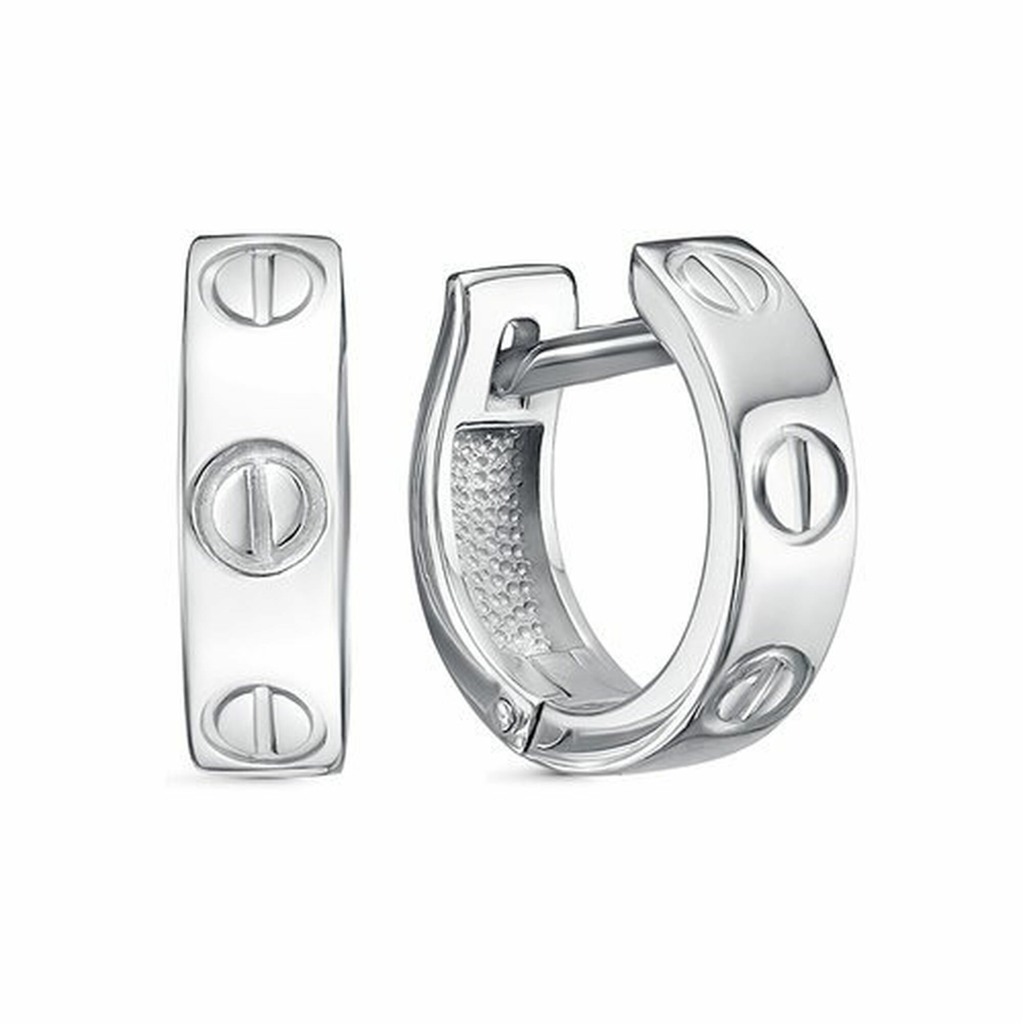 Серьги, серебро, 925 проба, родирование