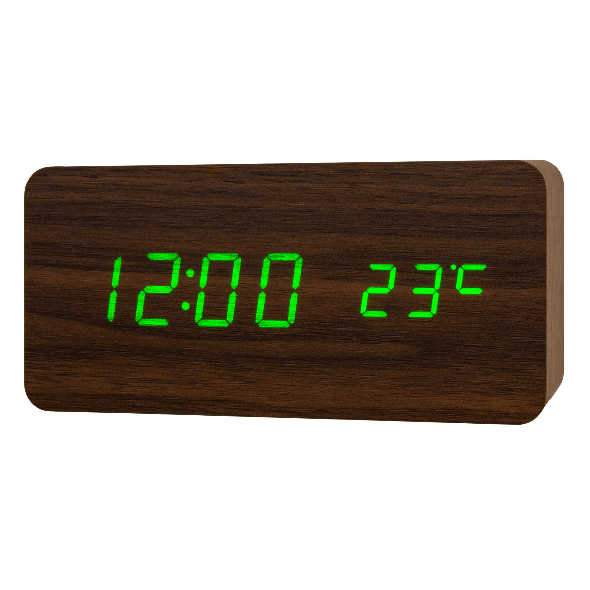 Сетевой будильник VST862-4 зел. цифры (т. кор)+USB кабель (без адаптера)