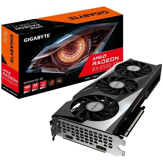 Видеокарта Gigabyte RX6500XT GAMING OC 4G GDDR6 64bit HDMI DP