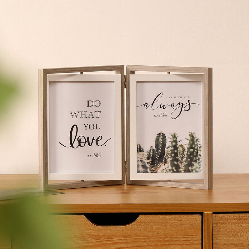 Двусторонняя вращающаяся фоторамка с печатью фотографий и альбомом для пар и лучших друзей в качестве памятного подарка