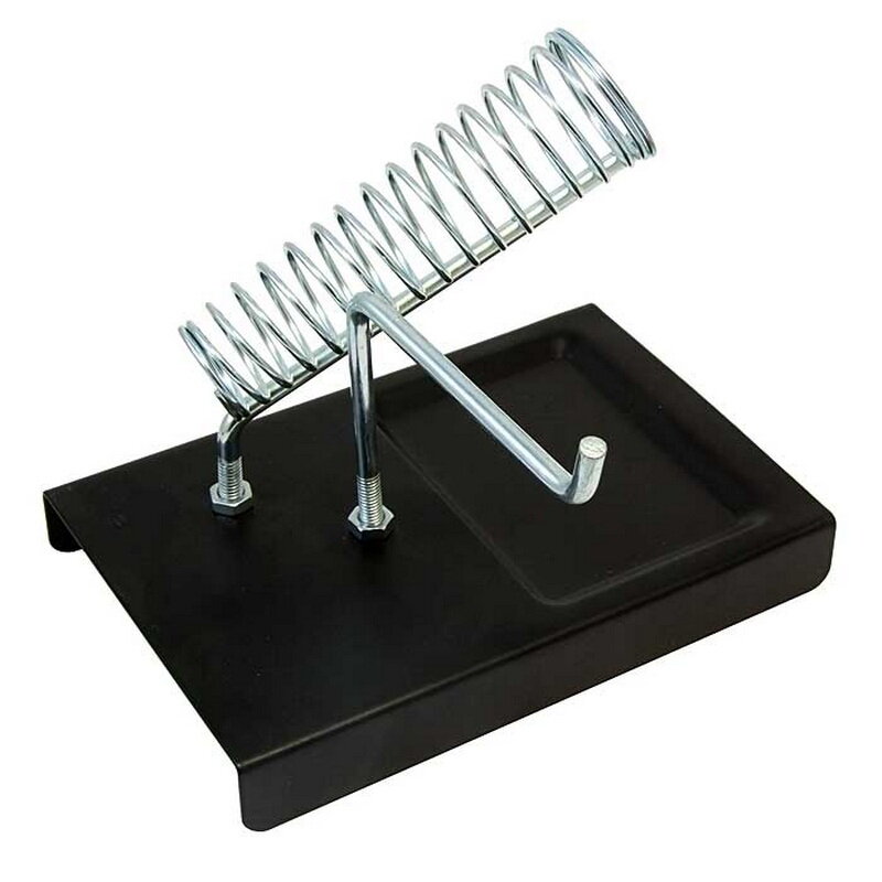 Подставка для паяльника прямоугольная (спираль) с подставкой для припоя