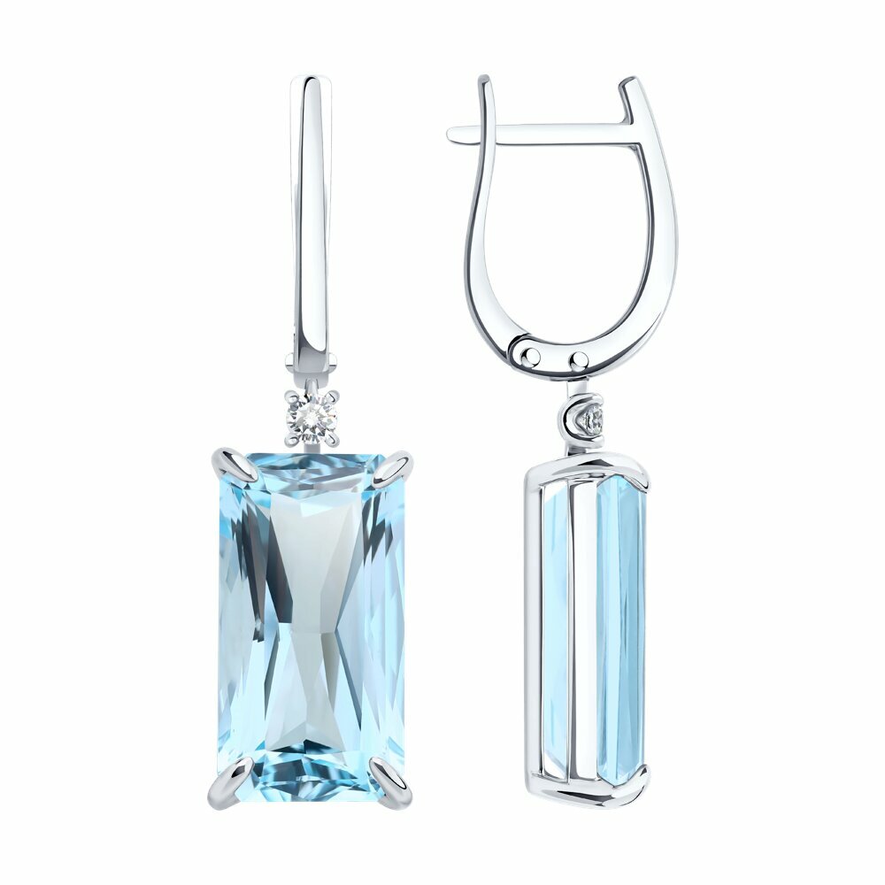 Серьги, белое золото, 585 проба