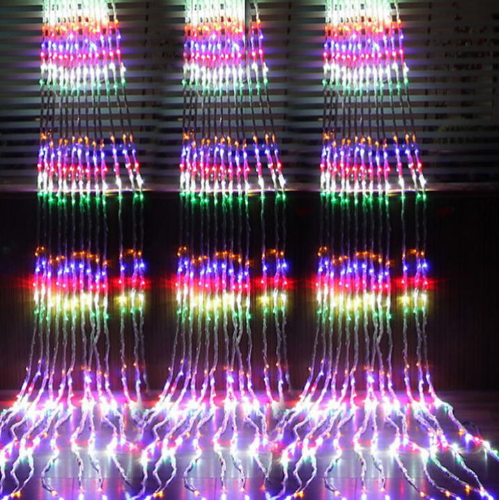 Гирлянда-занавес водопад 1,5х1,5 метра, светодиодная, разноцветный