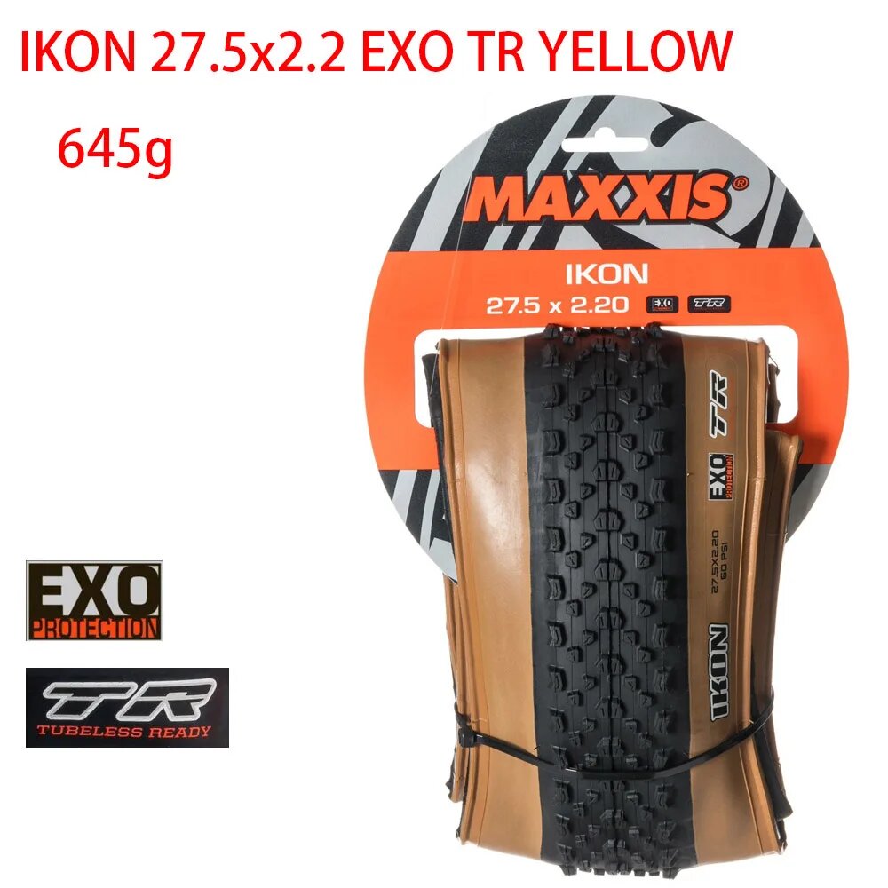 MAXXIS IKON шина для горного велосипеда 26 27,5 29 дюймов Желтый, 27.5x2.2 EXO TR Y
