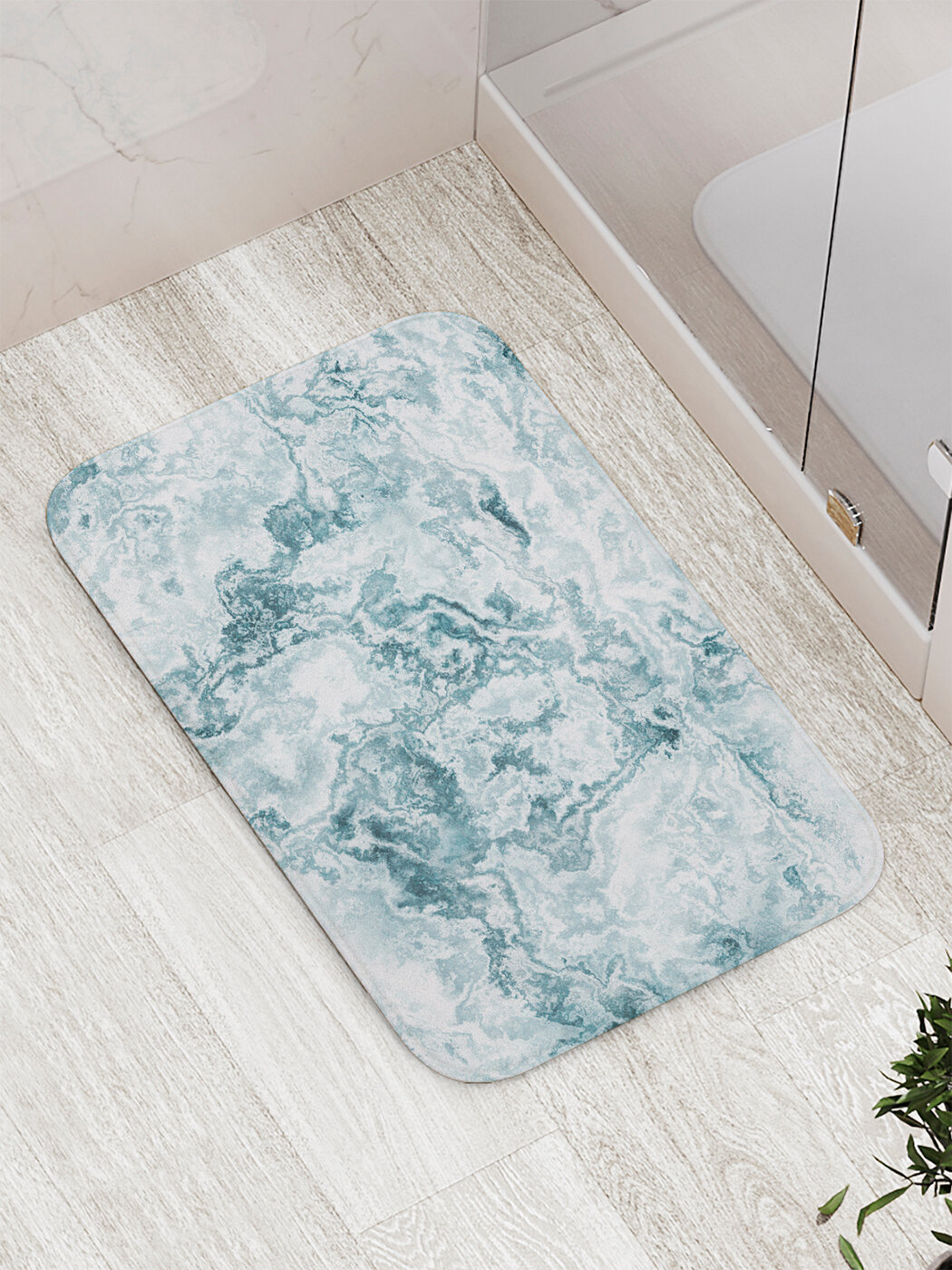 Коврик для ванной комнаты и туалета противоскользящий "Текстурный керамин" 52х77 см, JoyArty