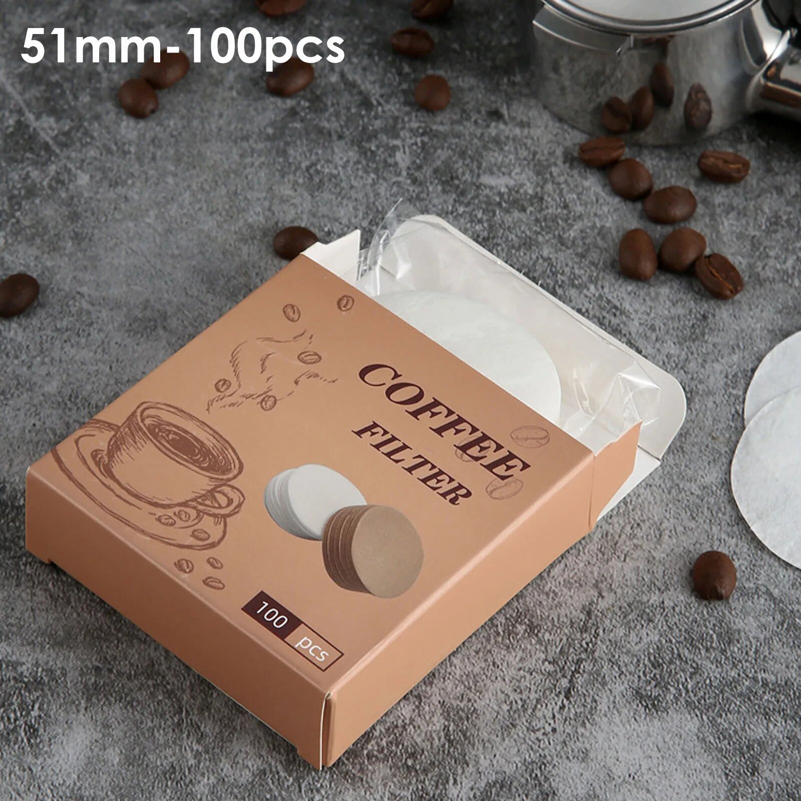 Одноразовые бумажные фильтры для кофе 51/54/58мм 200 шт 200PCS 51MM