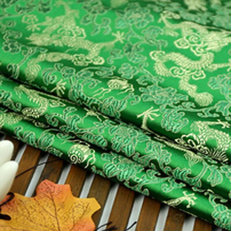 ZYOKRA Черная парча с драконом 50x72см Изумрудный, Color 25