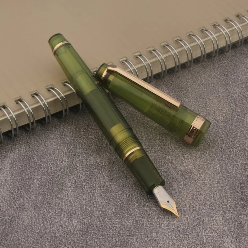 Перьевая ручка Jinhao 82 флуоресцентная золотая EF F M ЭФ, olive green