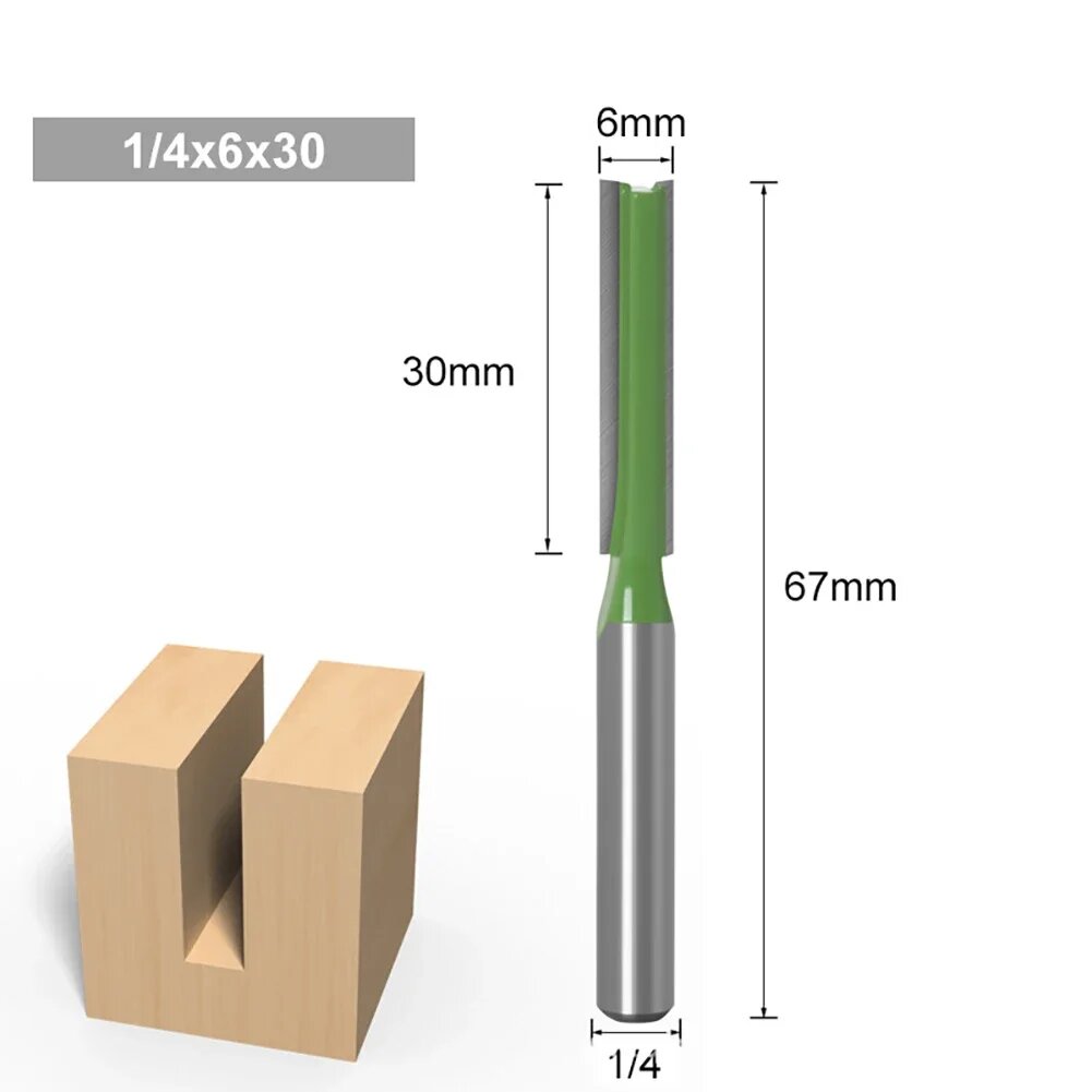 Фреза 6мм 1/4x6x30mm для дерева