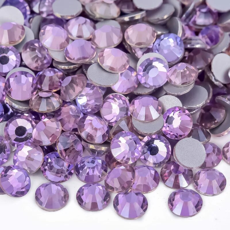 Oleeya Стразы для ногтей фиолетовые SS6-SS30 Фиолетовый, Mix Size 1440pcs, Air viloet