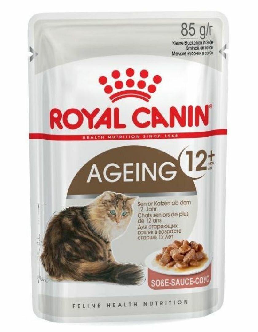 Влажный корм для кошек Royal Canin Ageing +12 кусочки в соусе 28 штук по 85 г