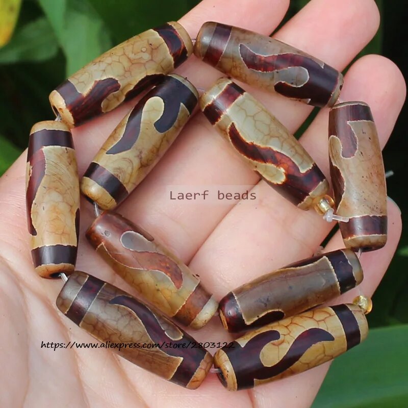 Натуральные агатовые бусины Дзи лаerf beads RuYi