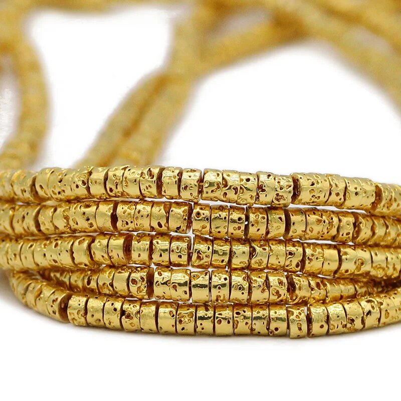 18K золотые бусины из лавы, 165 шт