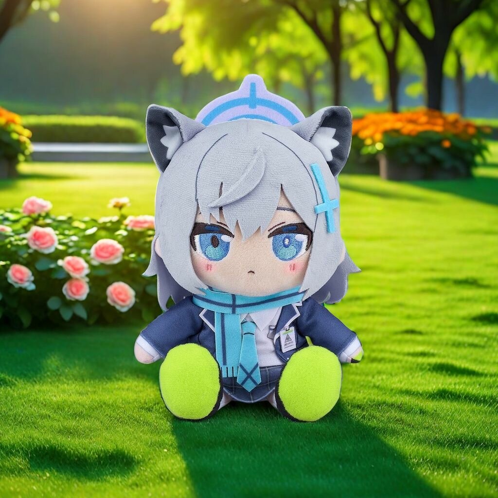 Аниме Мягкие Игрушки Синий архив Сироко Сунаоками / Blue Archive the Animation Shiroko Sunaookami Плюшевая Кукла Игрушка 22CM