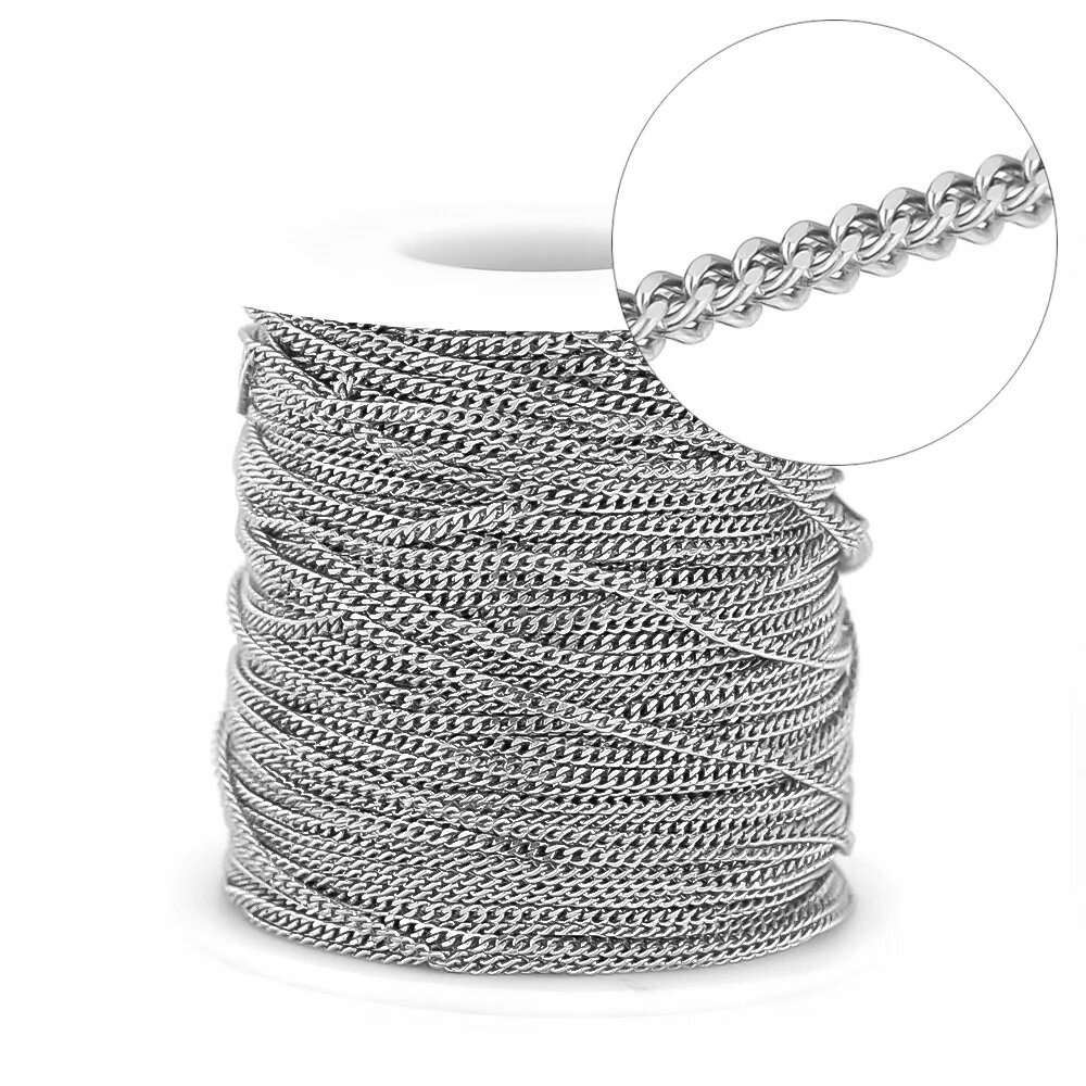 Цепочка кубинского плетения из нержавеющей стали Semitree золотого цвета 2 метра steel color