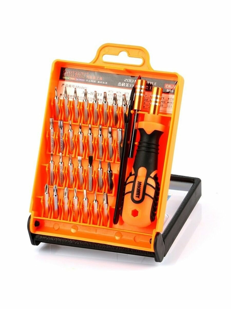 Профессиональный набор инструментов отверток Jakemy Jackly JK-6032B 33 в 1 для точных работ, мобильной электроники, 30 магнитные биты, мужской подарочный набор на 23 февраля