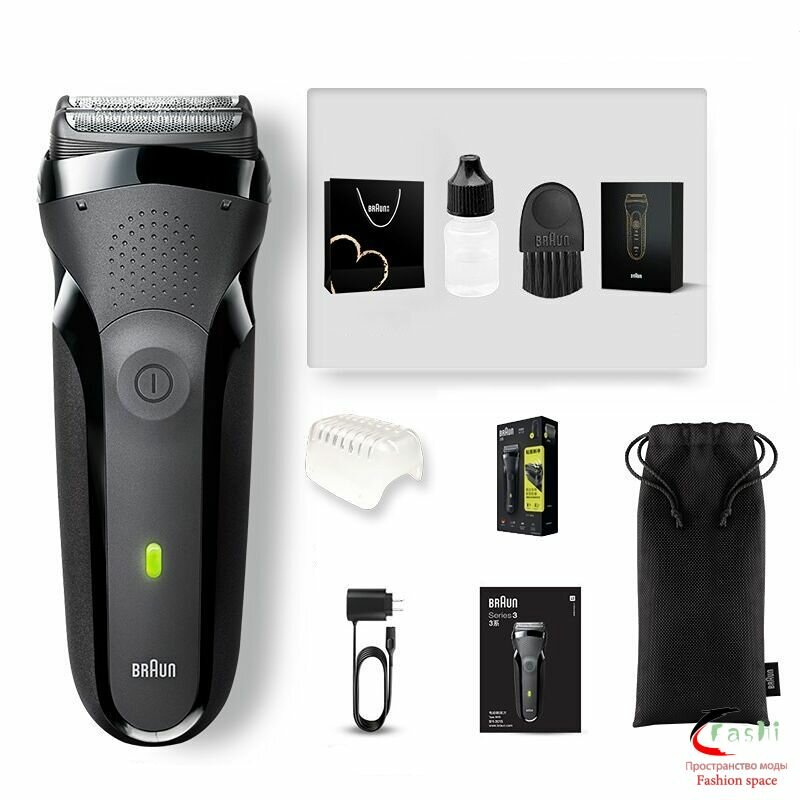 Электрическая трехлопастная головка Braun razor 3 серии для мытья всего тела с возвратно-поступательным движением -jua