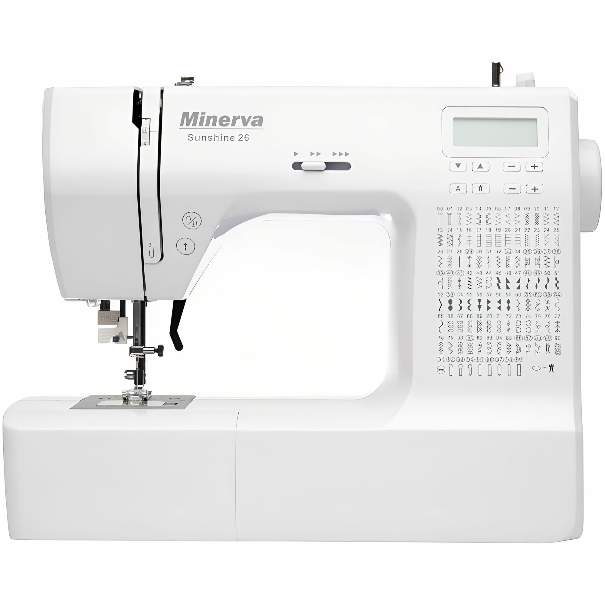 Швейная машина Minerva "Sunshine", ротационный горизонтальный челнок, LED-подсветка, 200 операций