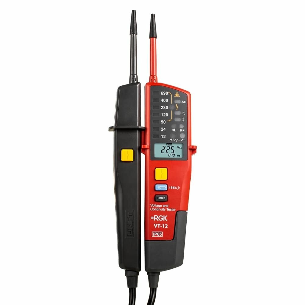 RGK VT-12 Тестер напряжения двухполюсный, 6 В - 690 В, Госреестр СИ
