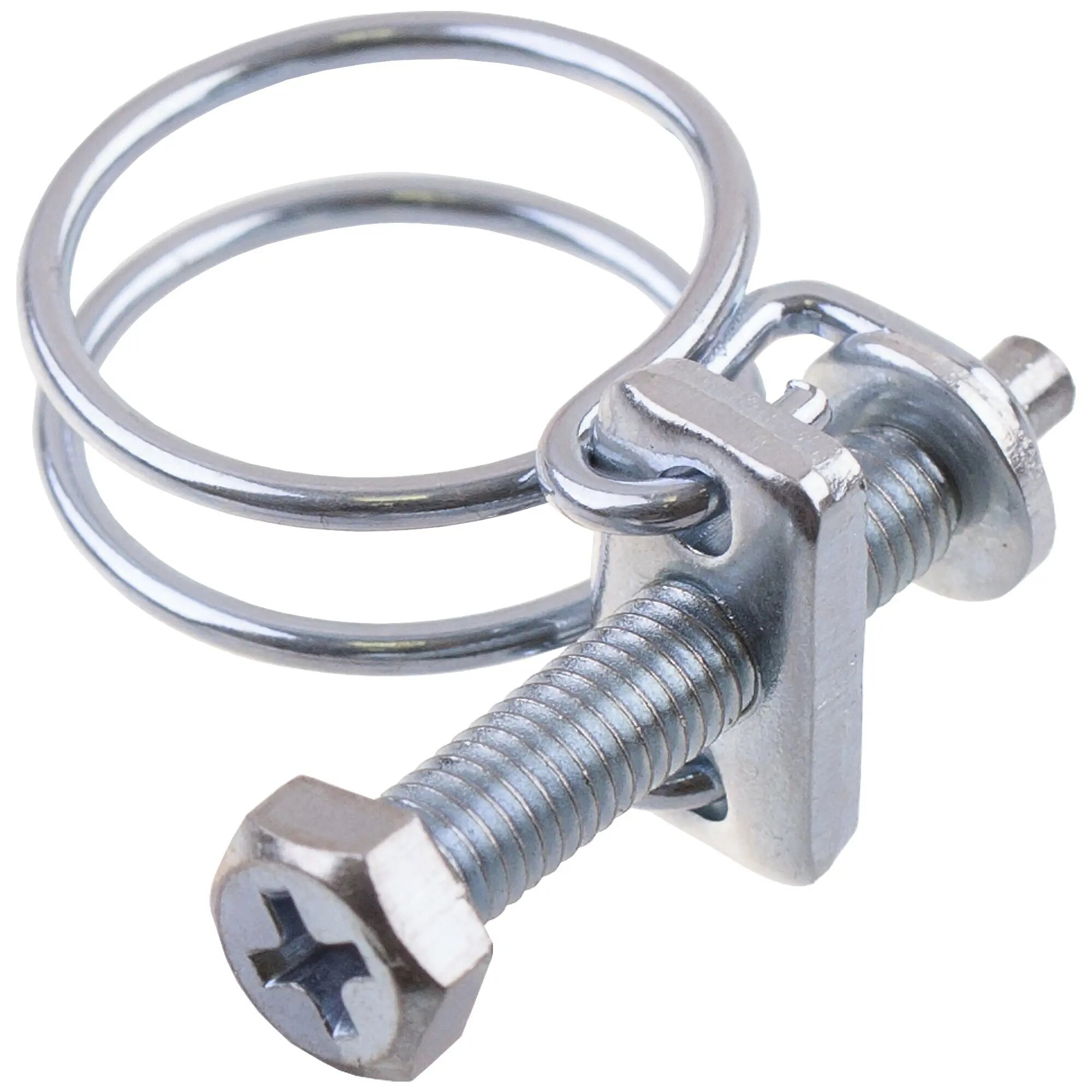 Хомут проволочный оцинкованный 15-18 мм, комплект из 2 шт для крепления труб и кабелей