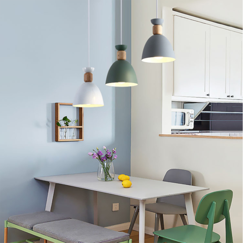 Три бара люстры Macarons, кузнечные железа, столовые, садовые люстры.