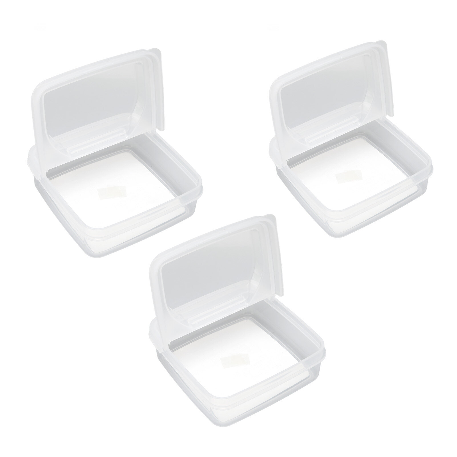3pcs Flip Lid Cheese Container Прозрачный прозрачный корпус для хранения продуктов питания для холодильника для холодильника