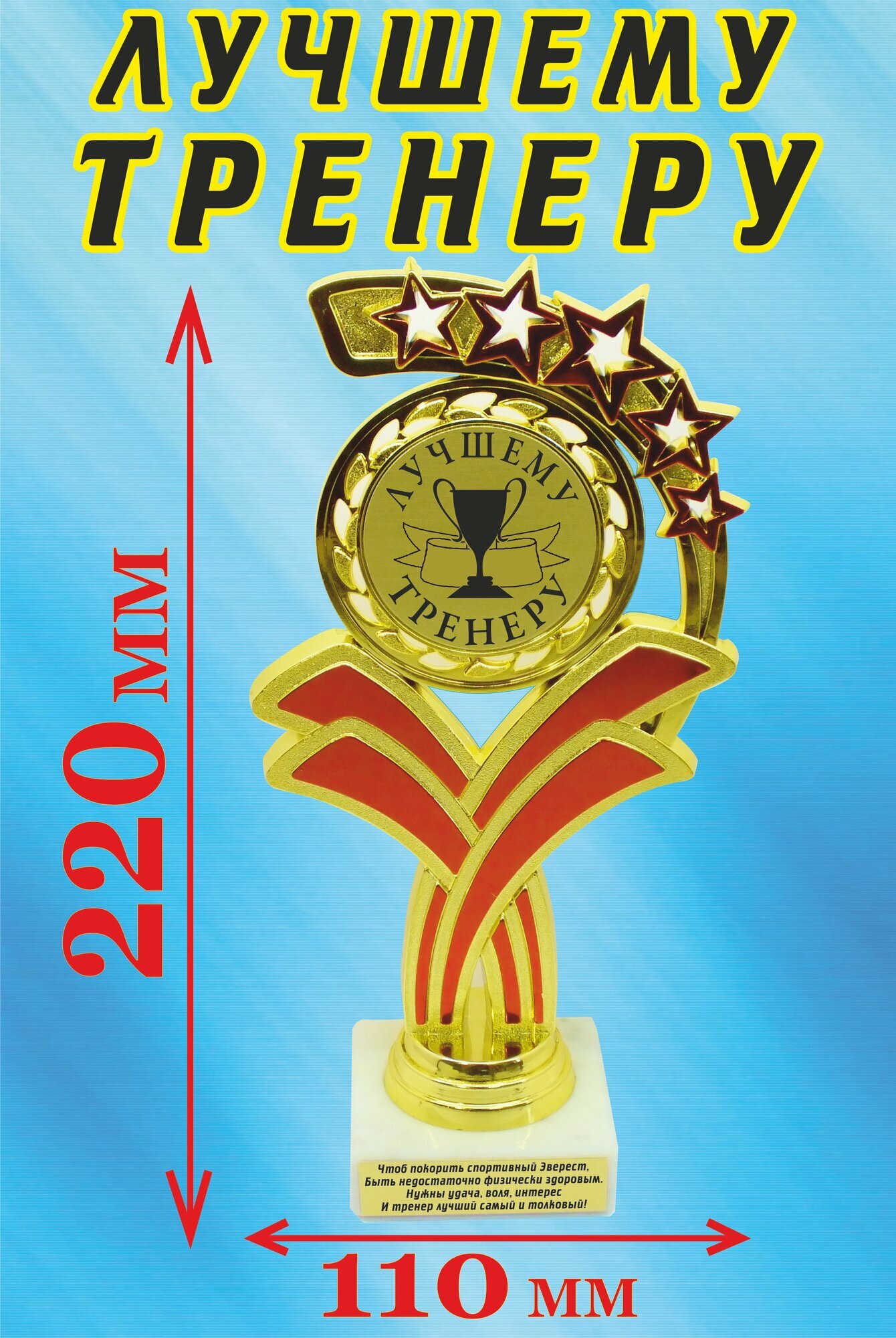 Подарочный кубок " Лучшему тренеру " .