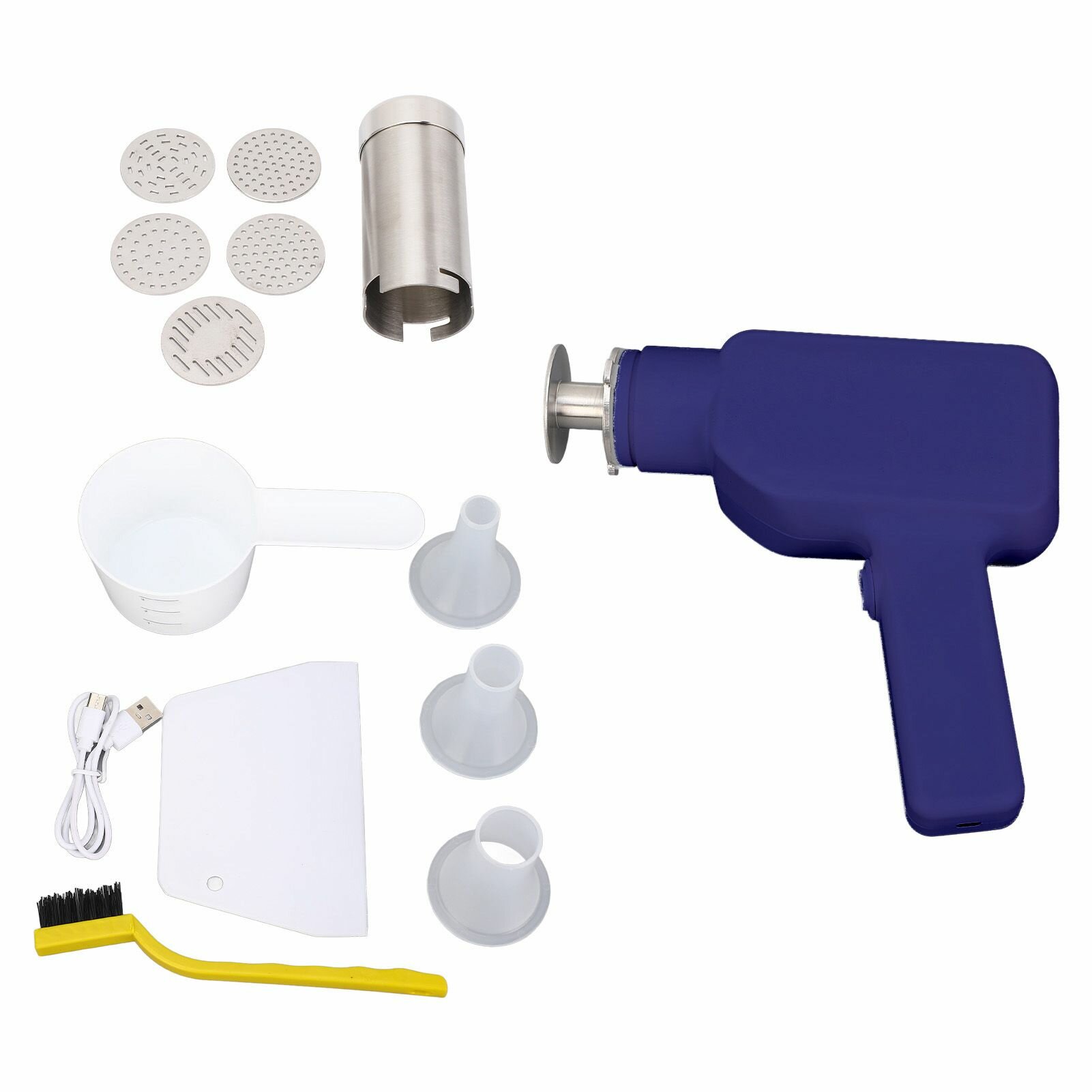 Беспроводная электрическая машина для приготовления пасты из нержавеющей стали 304, 40 Вт, ручная автоматическая машина для приготовления лапши, синяя