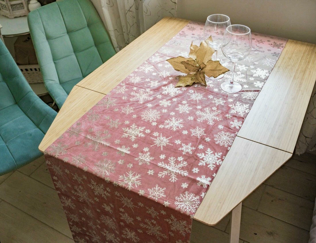 Дорожка для стола, розовая, 48х270 см, Due Esse Christmas
