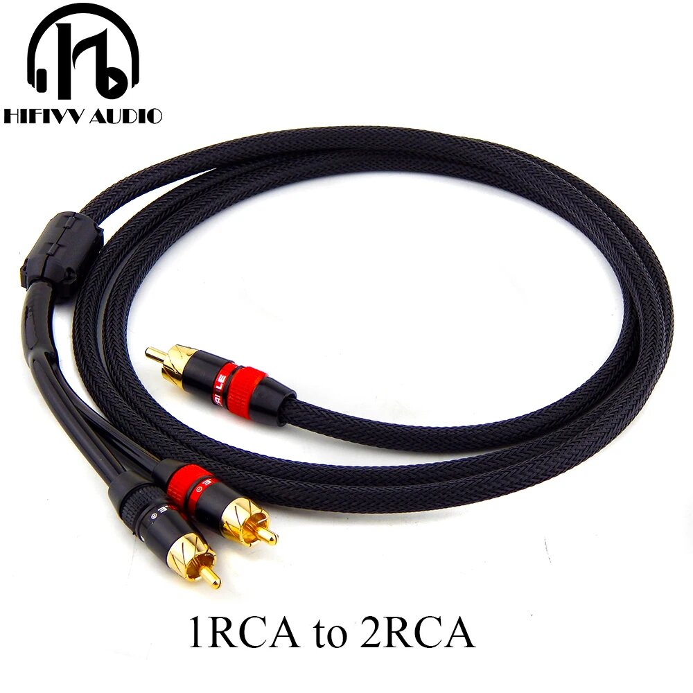 Аудиокабель для сабвуфера, HIFI аудио RCA, линейный усилитель мощности сабвуфера, подключенный к кабелю с разделением частоты сабвуфера 1 м