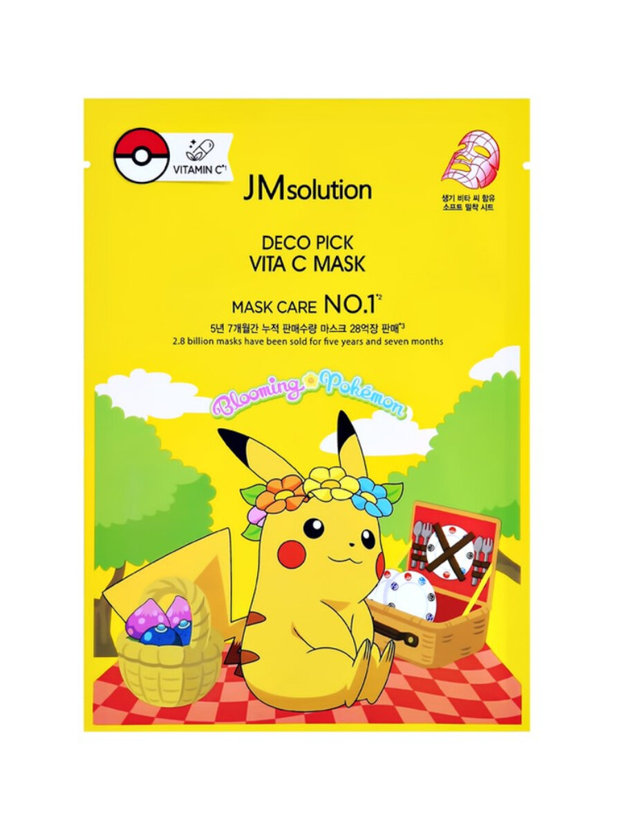 Маска для лица тканевая JMSOLUTION POKEMON с витамином С 30 мл