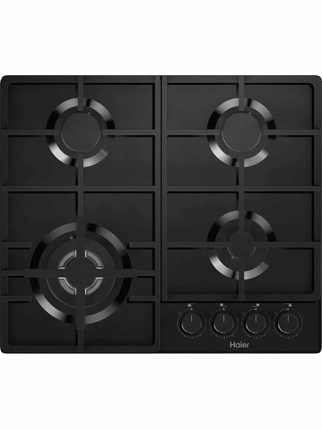 Варочная панель Haier HHQ-G64CTQB, черная, газовая, 4 конфорки.