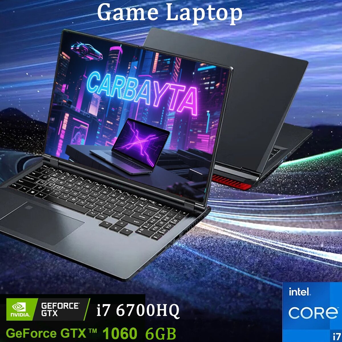 Ноутбук CARBAYTA 16 Intel I7 6700HQ 16 ГБ SSD 1024 ГБ /1TБ NVIDIA GeForce GTX 1060 6GB Windows 11 Pro русская клавиатура