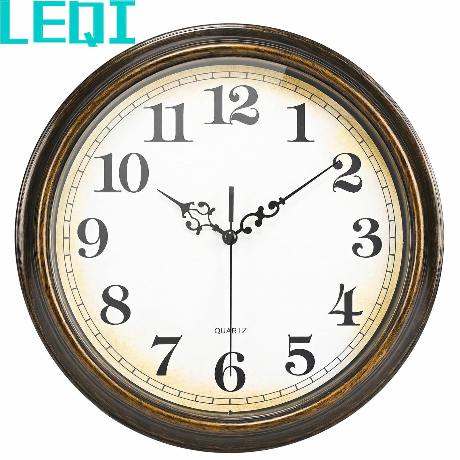LEQI Pетро Hастенные Часы на батарейках в Гостиной Kухне, Hе Tикающие