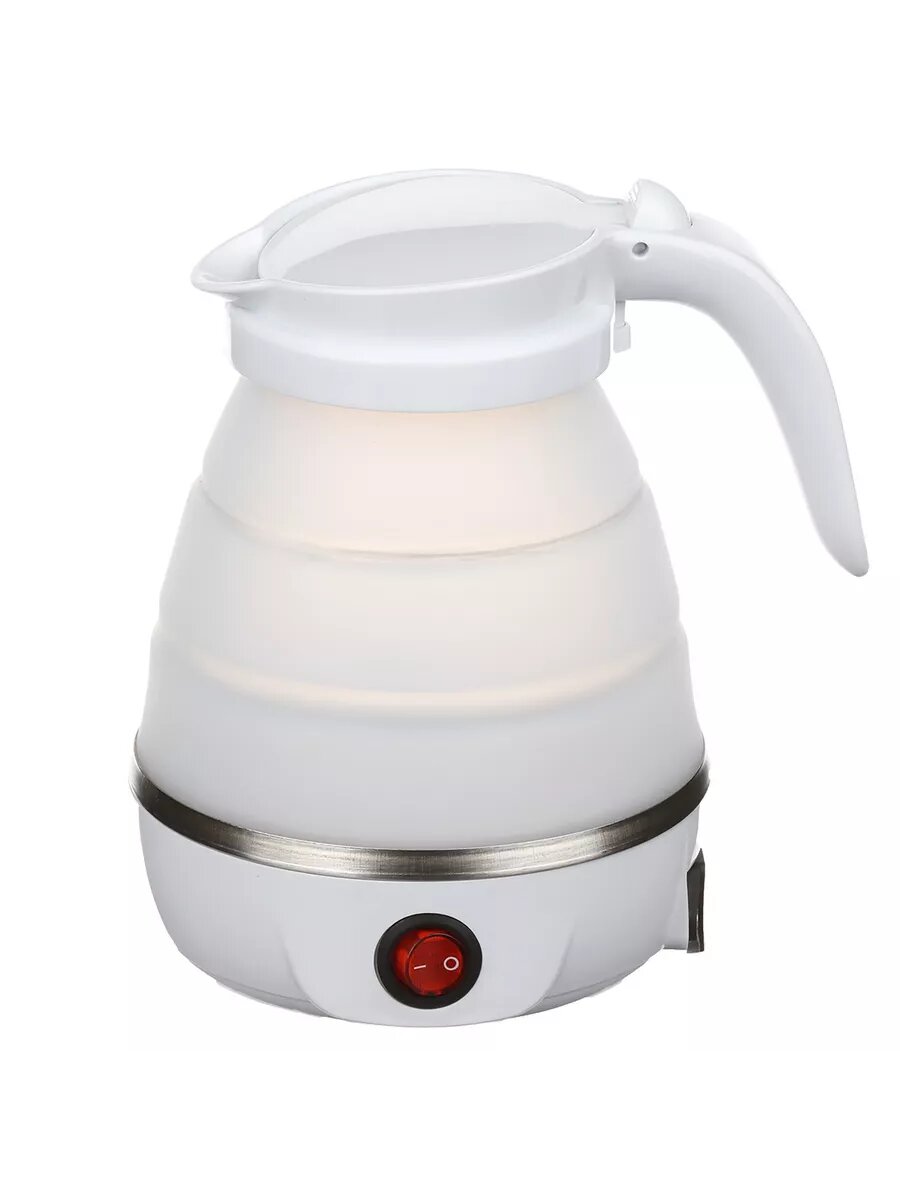 Чайник DIARDI, складной, силиконовый, с автоотключением, 600Вт, белый