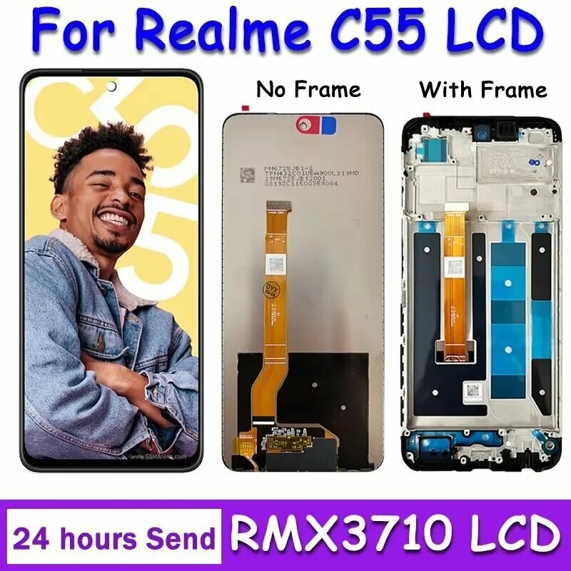 6.72' экран для OPPO Realme C55 RMX3710 ЖК-дисплей сенсорный экран дигитайзер сборка RealmeC55 ЖК-дисплей замена ремонт частей