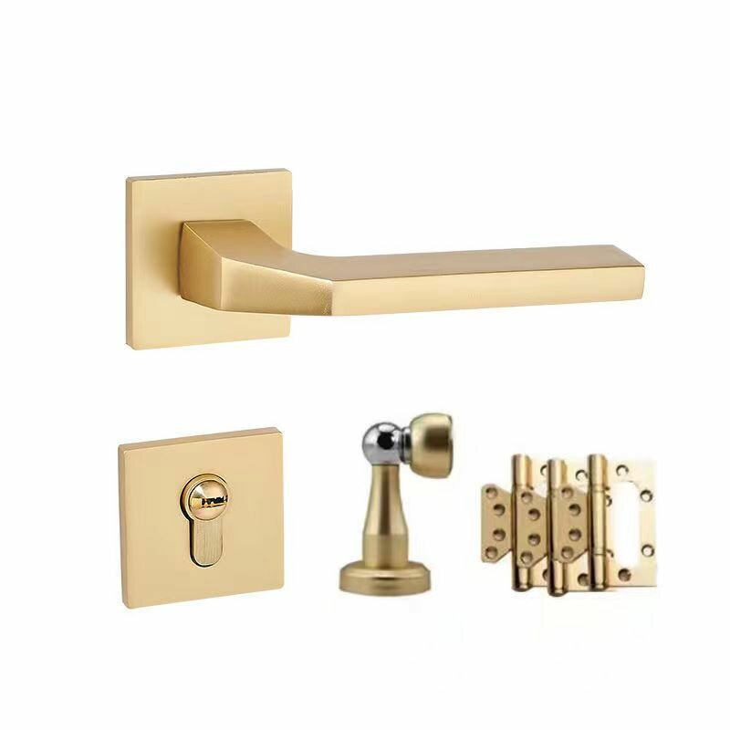 Золотой дверной замок для внутренней спальни, набор дверных замков в американском стиле, магнитный бесшумный дверной замок, ручка для деревянной двери