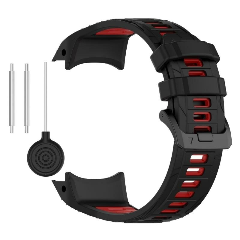 Силиконовый ремешок для часов, двойного цвета, Черный и красный - 50mm