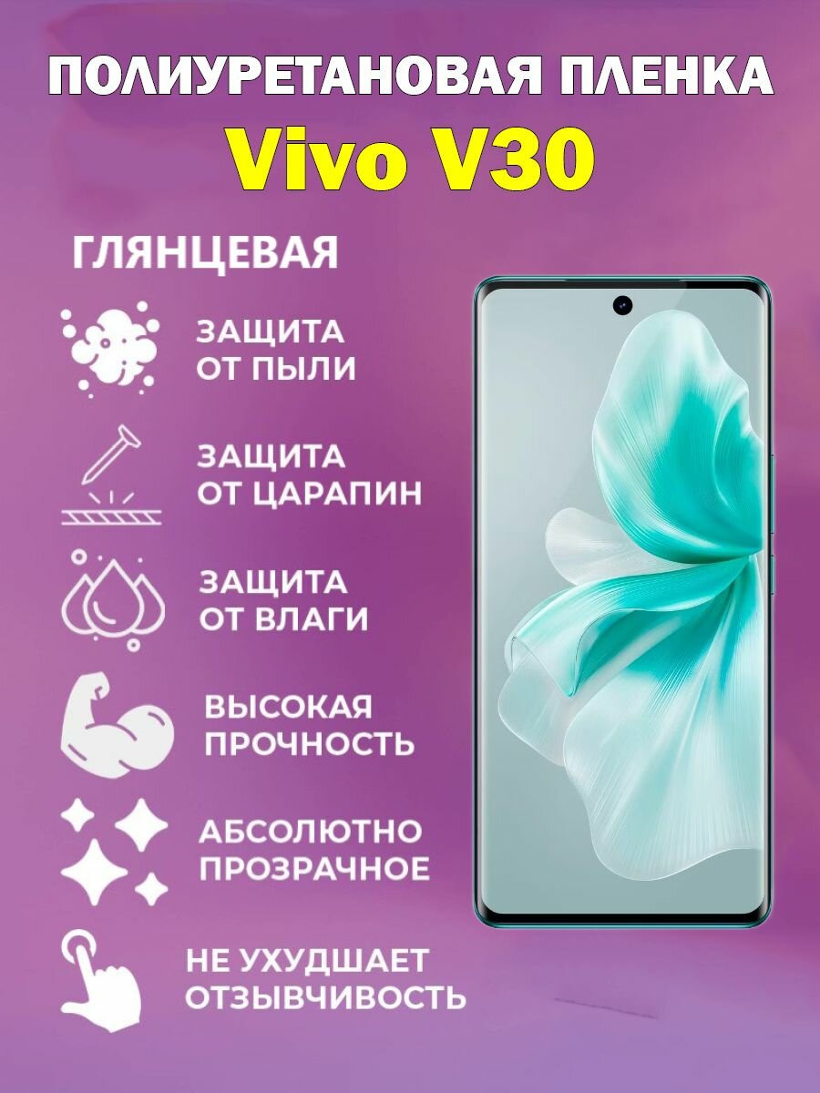 Полиуретановая защитная пленка для Vivo V30 / Противоударная бронированная пленка