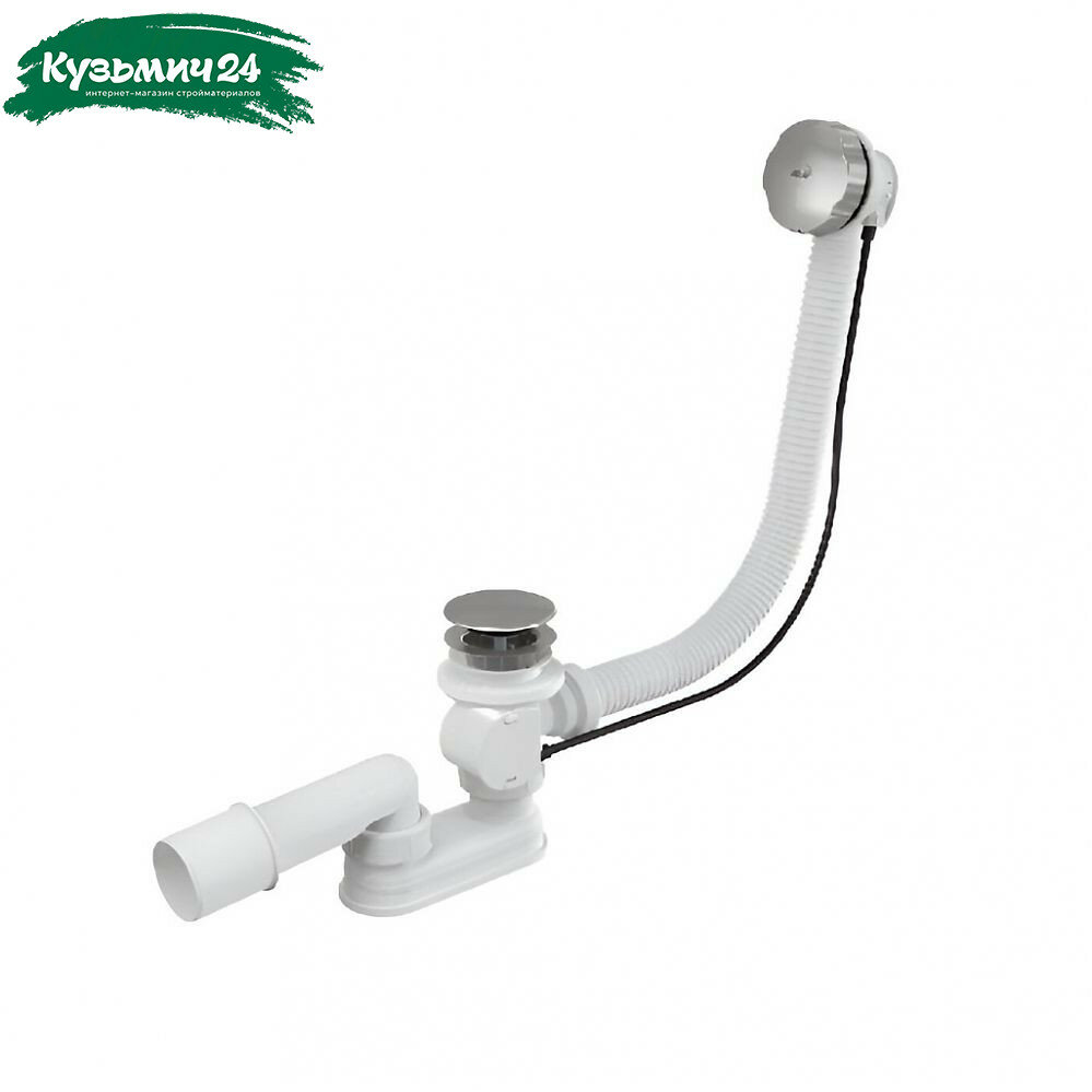 Сифон трубный Alcaplast A55K60 для ванны 50-1 1/2", с переливом, хром