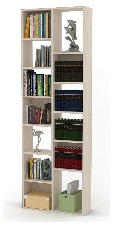 Стеллаж-перегородка для зонирования комнаты Магмебель Смарт-27 дуб молочный