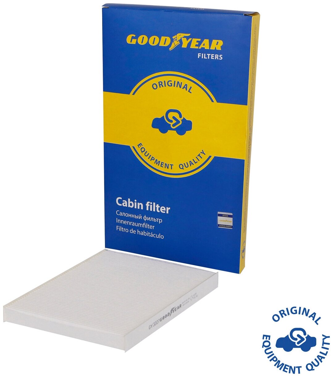 Фильтр салонный CADDY II, GOLF III, PASSAT (3B3/3B6), POLO III, OCTAVIA, SUPERB, GOODYEAR GY3227